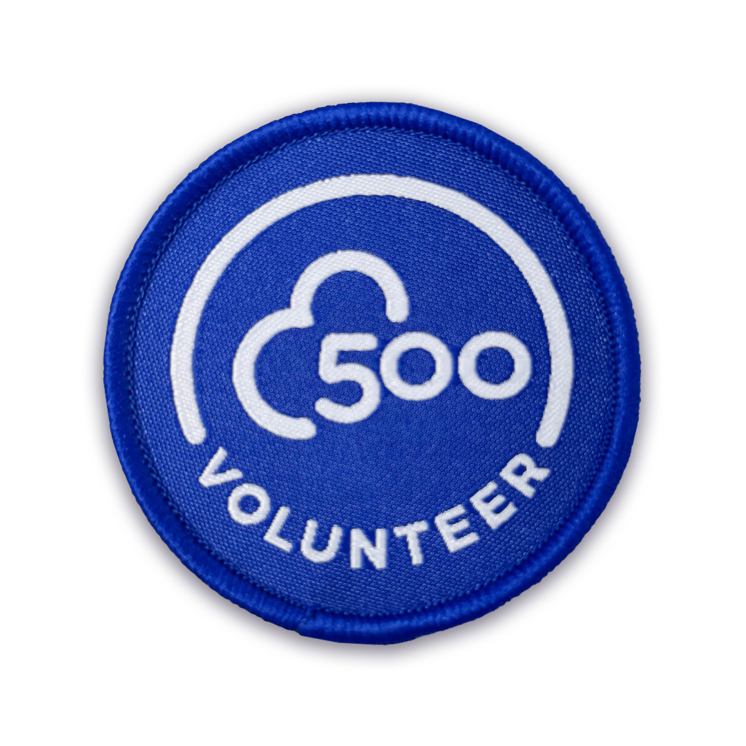 Volunteer 500 Milestone Woven Patch – parkrun Asia Pacific